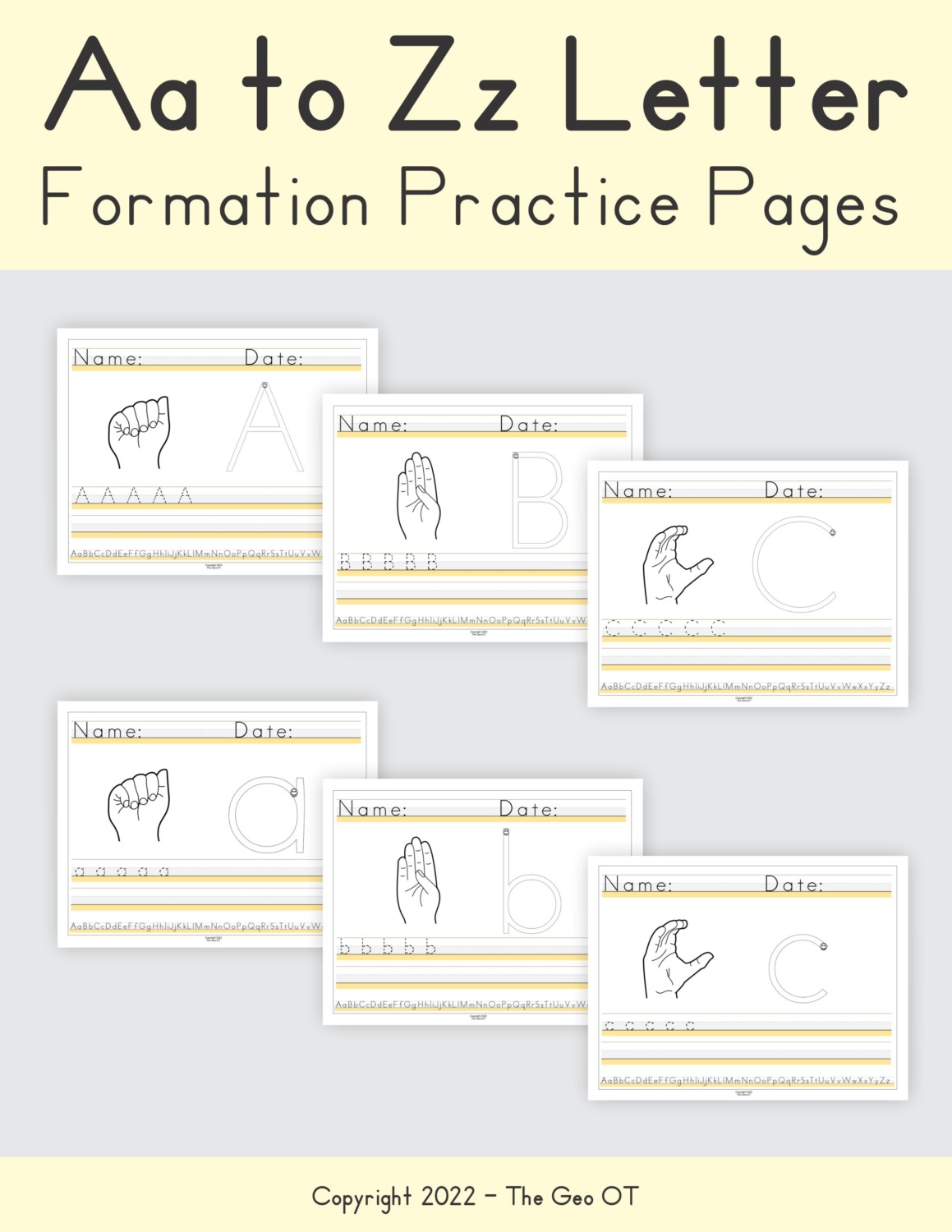 Letter Formation Practice Pages - Your Therapy Source