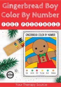 Gingerbread Color By Number PDF Free Printable - Your Therapy Source