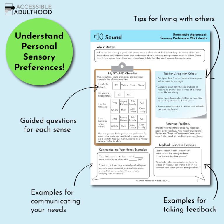 Adult Sensory Processing Preferences for Roommates - Your Therapy Source