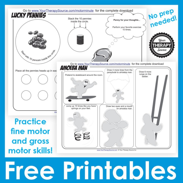 Gross Motor Skills - Free Activities and Printables - Your Therapy Source