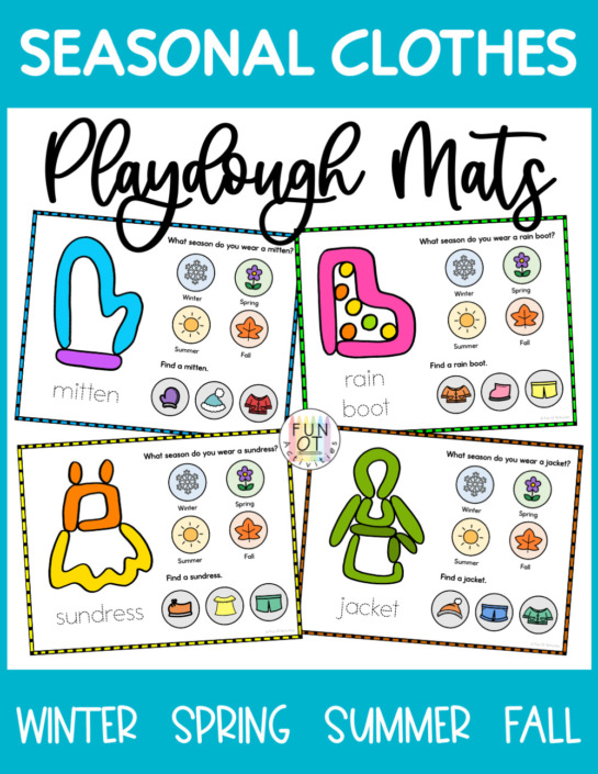 Seasonal Clothing Play Dough Mats - Your Therapy Source