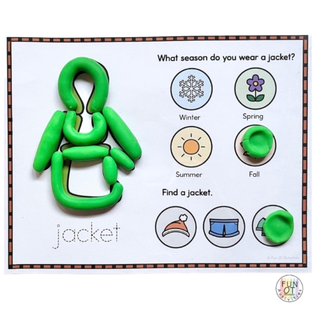 Seasonal Clothing Play Dough Mats - Your Therapy Source