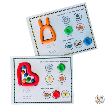 Seasonal Clothing Play Dough Mats - Your Therapy Source