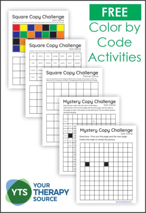 Color By Code Worksheets - FREE Printables - Your Therapy Source