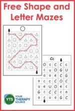 Shape Maze and Letter Maze Free Printables - Your Therapy Source