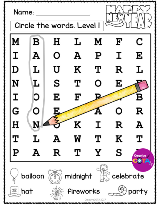 New Year Fine Motor Packet - Your Therapy Source