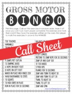 Gross Motor Bingo - PDF Free Printable - Your Therapy Source