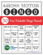 Gross Motor Bingo - PDF Free Printable - Your Therapy Source