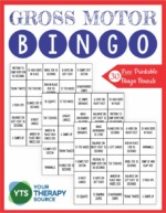 Gross Motor Bingo - PDF Free Printable - Your Therapy Source
