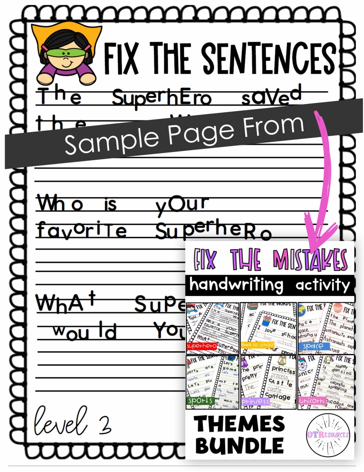Fix the Handwriting Mistakes FUN Theme Bundle - Your Therapy Source