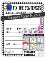 Fix the Handwriting Mistakes FUN Theme Bundle - Your Therapy Source