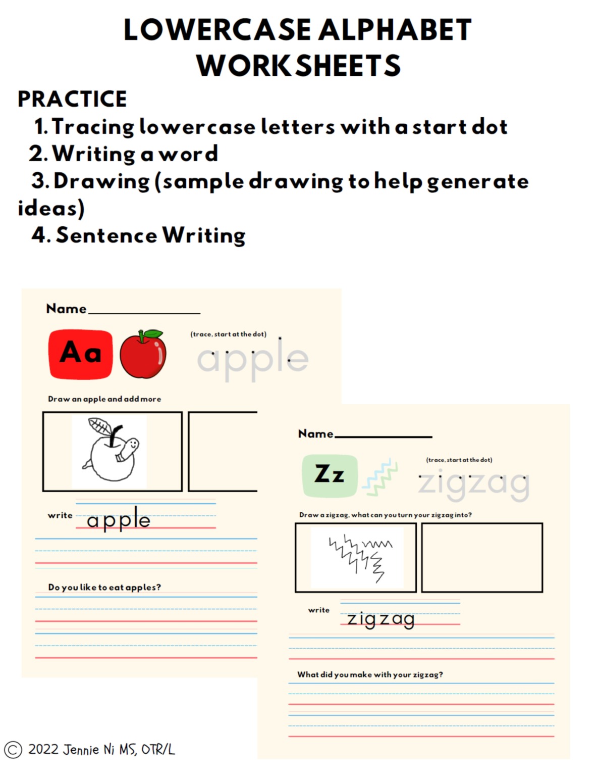 Lowercase Alphabet Practice - Your Therapy Source