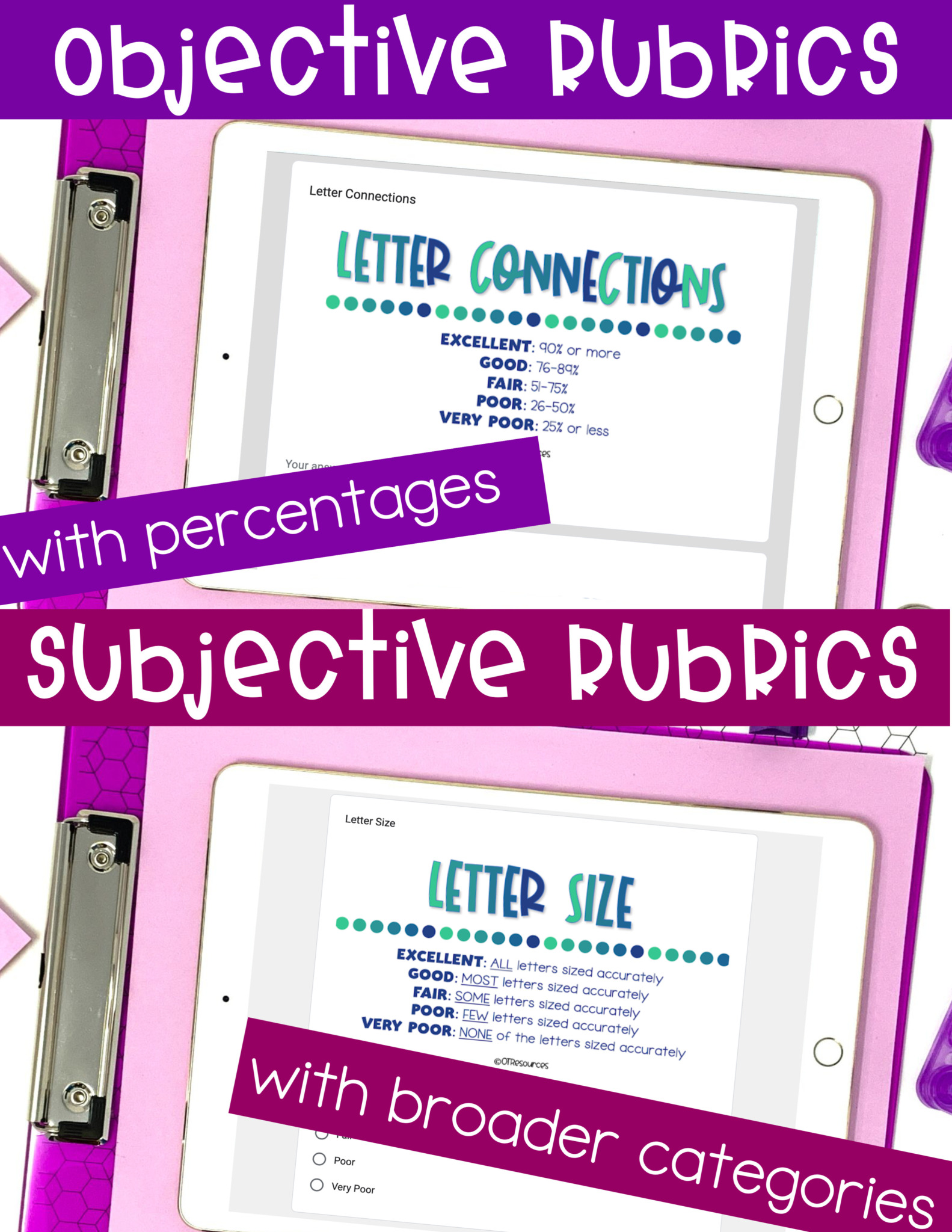 Print and Cursive Handwriting Rubric Bundle - Your Therapy Source