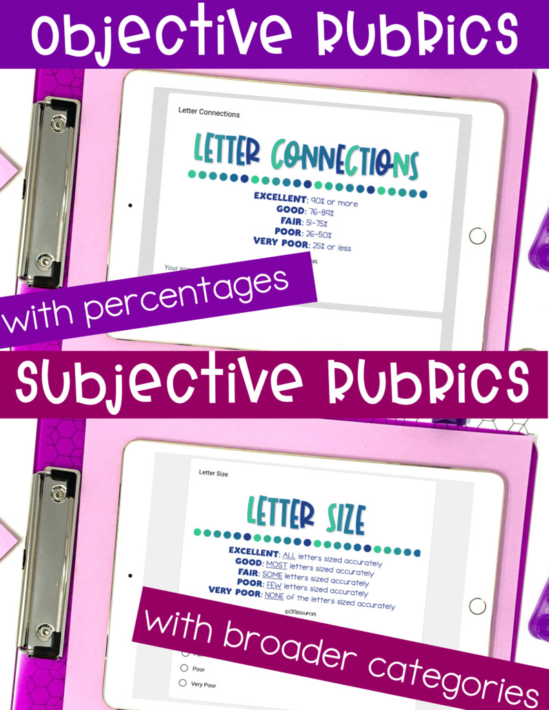 Print and Cursive Handwriting Rubric Bundle - Your Therapy Source