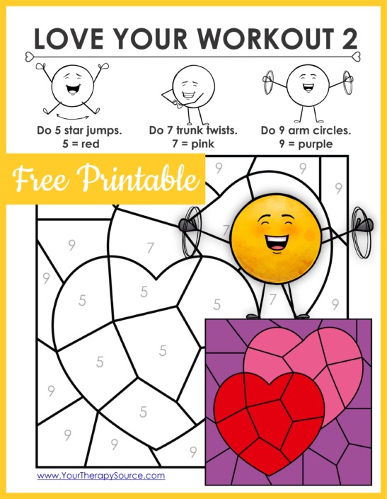 Valentine Color By Number Worksheets - Your Therapy Source