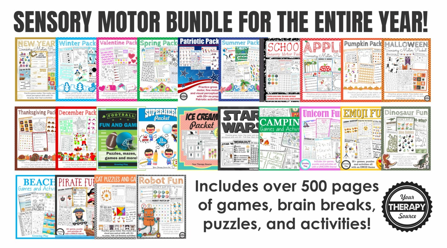 Themed Sensory Motor Packet Bundle - Your Therapy Source