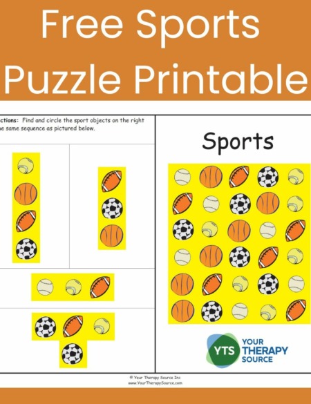 Free Sports Puzzle Printable - Your Therapy Source