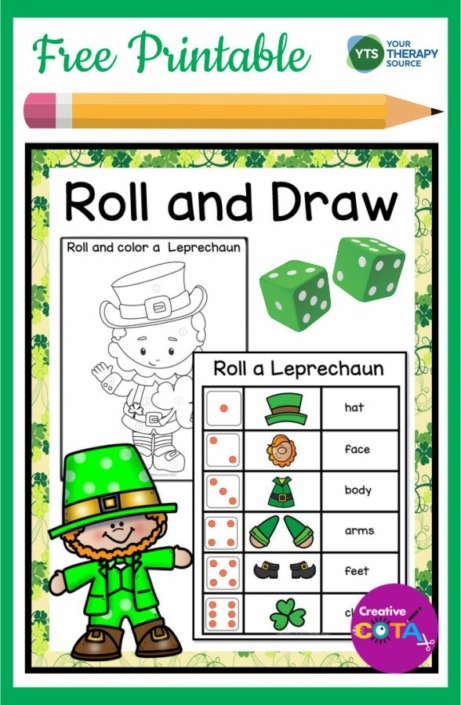 Roll a Leprechaun Free Printable - Your Therapy Source