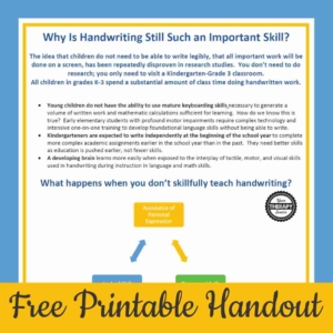 Free Handwriting Worksheets - Your Therapy Source