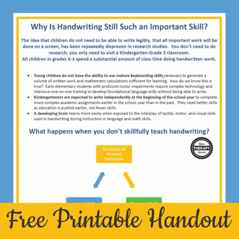 Why Is Handwriting Important? - Your Therapy Source