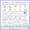 Spring I Spy Worksheet - Free - Your Therapy Source