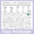 Spring I Spy Worksheet - Free - Your Therapy Source
