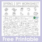 Spring I Spy Worksheet - Free - Your Therapy Source