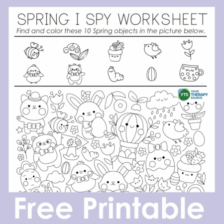 Spring I Spy Worksheet - Free - Your Therapy Source