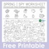 Spring I Spy Worksheet - Free - Your Therapy Source