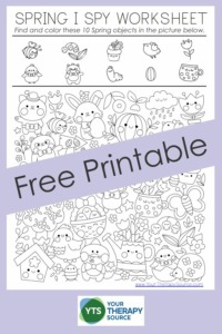 Spring I Spy Worksheet - Free - Your Therapy Source