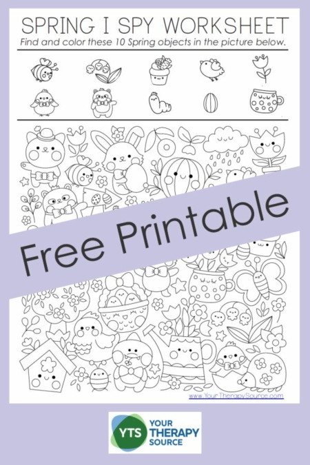 Spring I Spy Worksheet - Free - Your Therapy Source