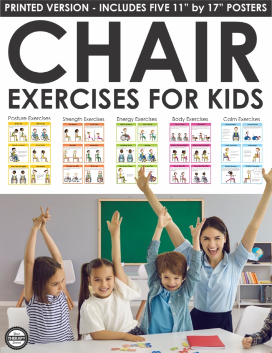 PRINTED Chair Exercises For Kids Posters - Your Therapy Source