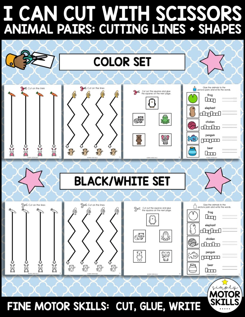 Animal Cutting Lines and Shapes - Your Therapy Source