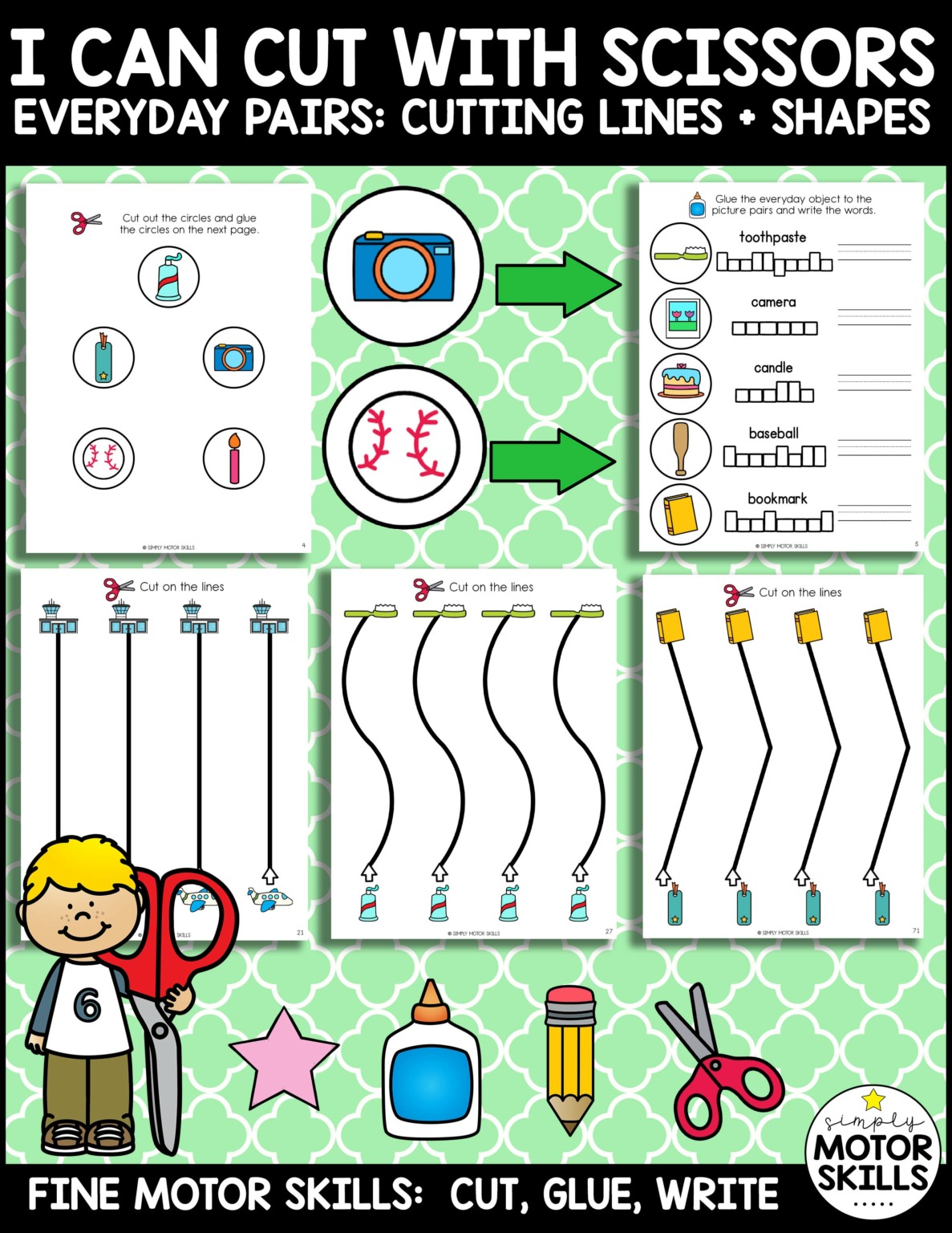 Everyday Objects Cutting Lines and Shapes - Your Therapy Source