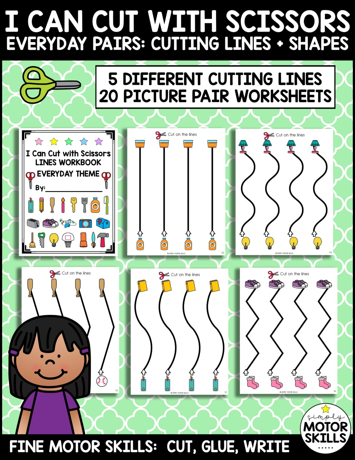 Everyday Objects Cutting Lines and Shapes - Your Therapy Source