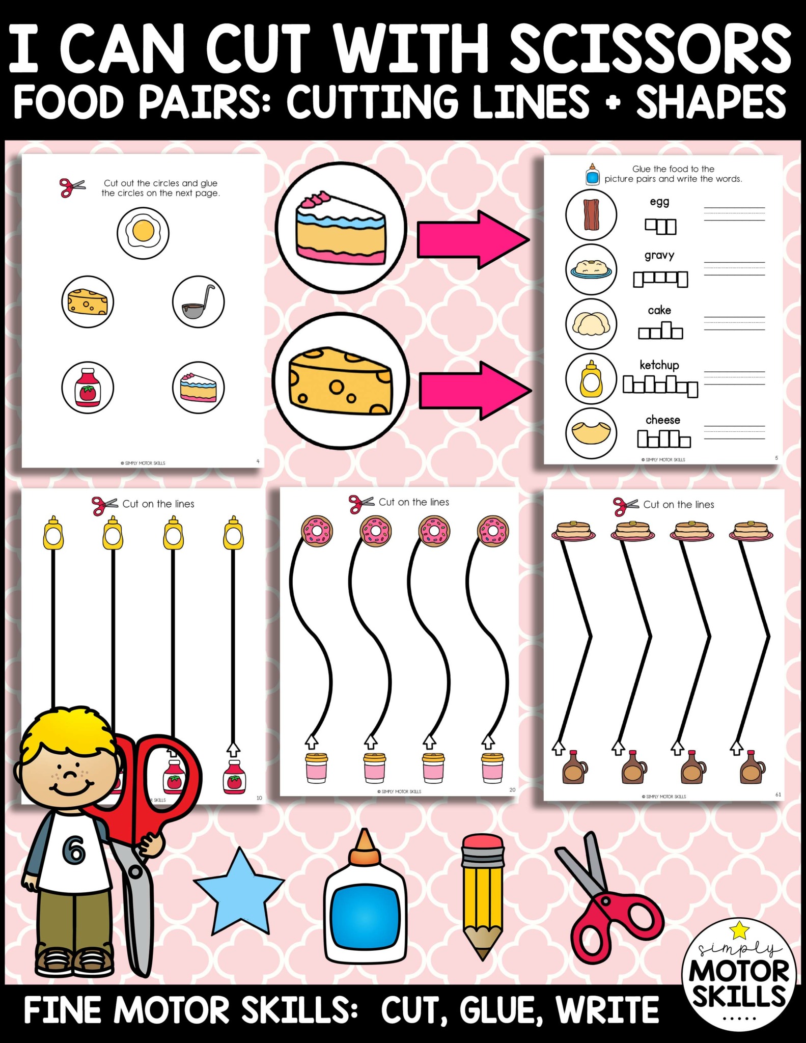 Food Cutting Lines & Shapes - Your Therapy Source