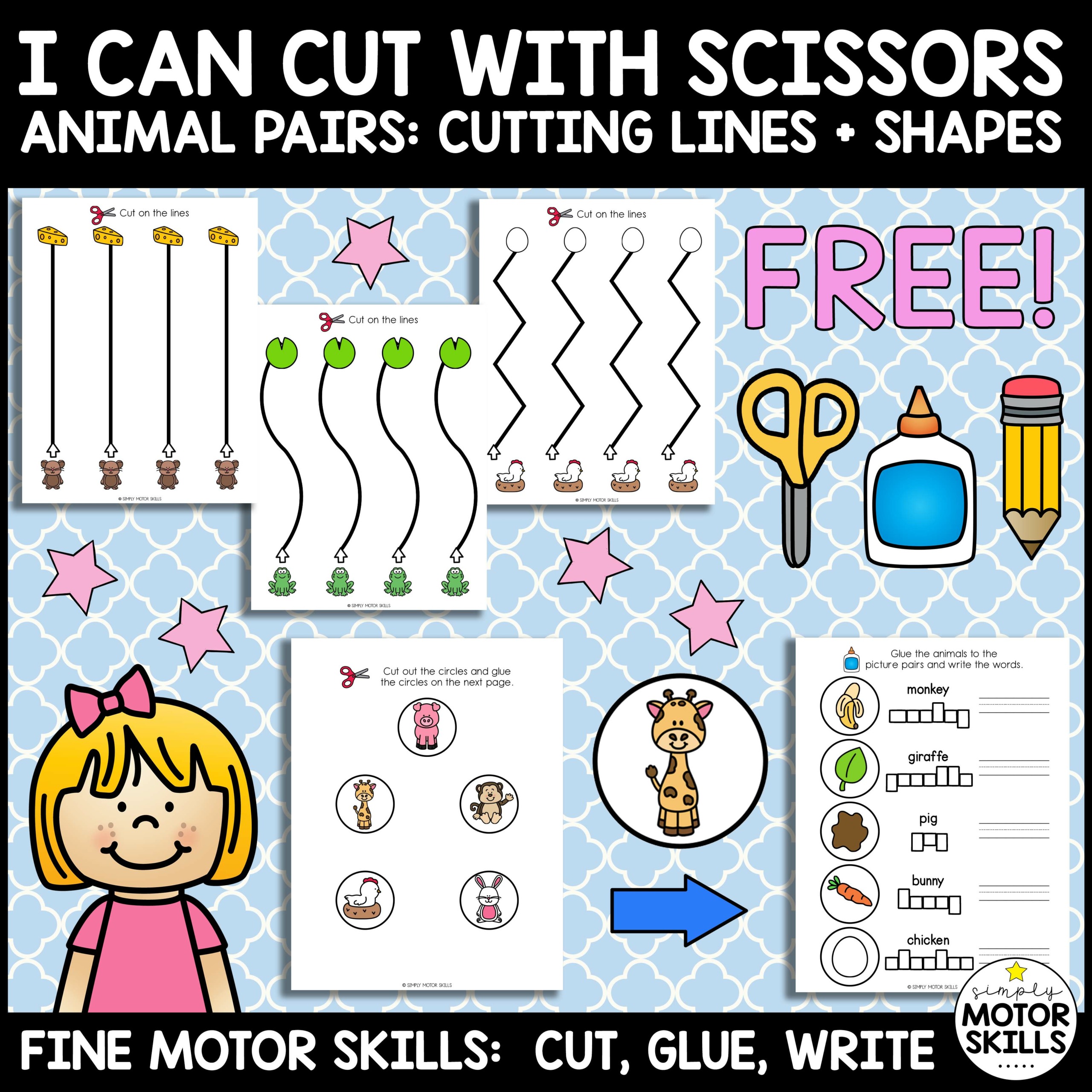 Cutting Activities For Kids Free Printable Packet Your Therapy Sou