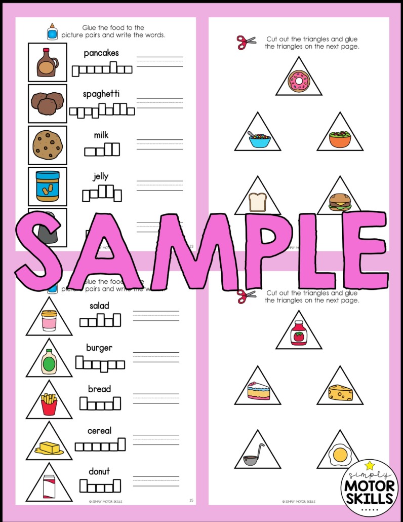 Food Cutting Lines & Shapes - Your Therapy Source