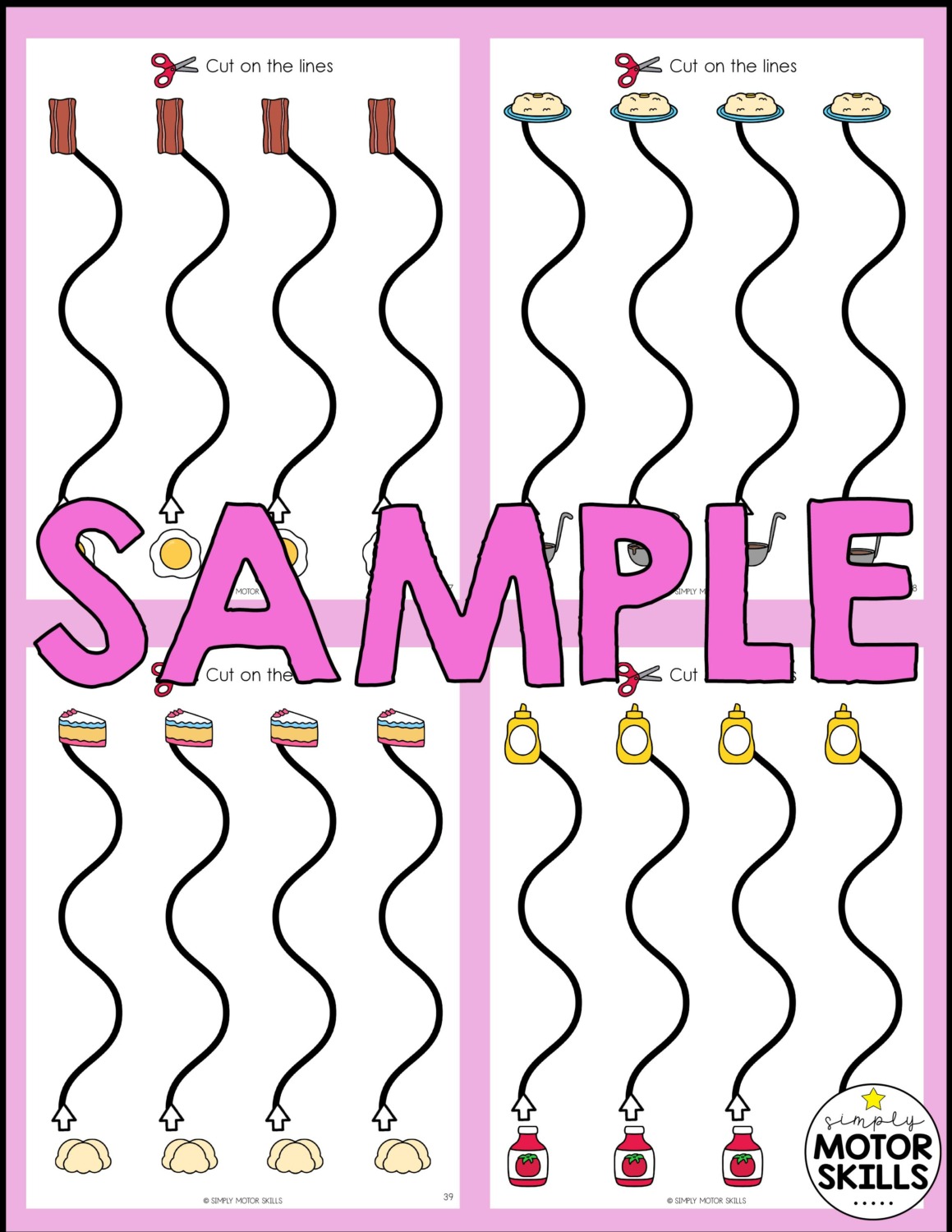 Food Cutting Lines & Shapes - Your Therapy Source