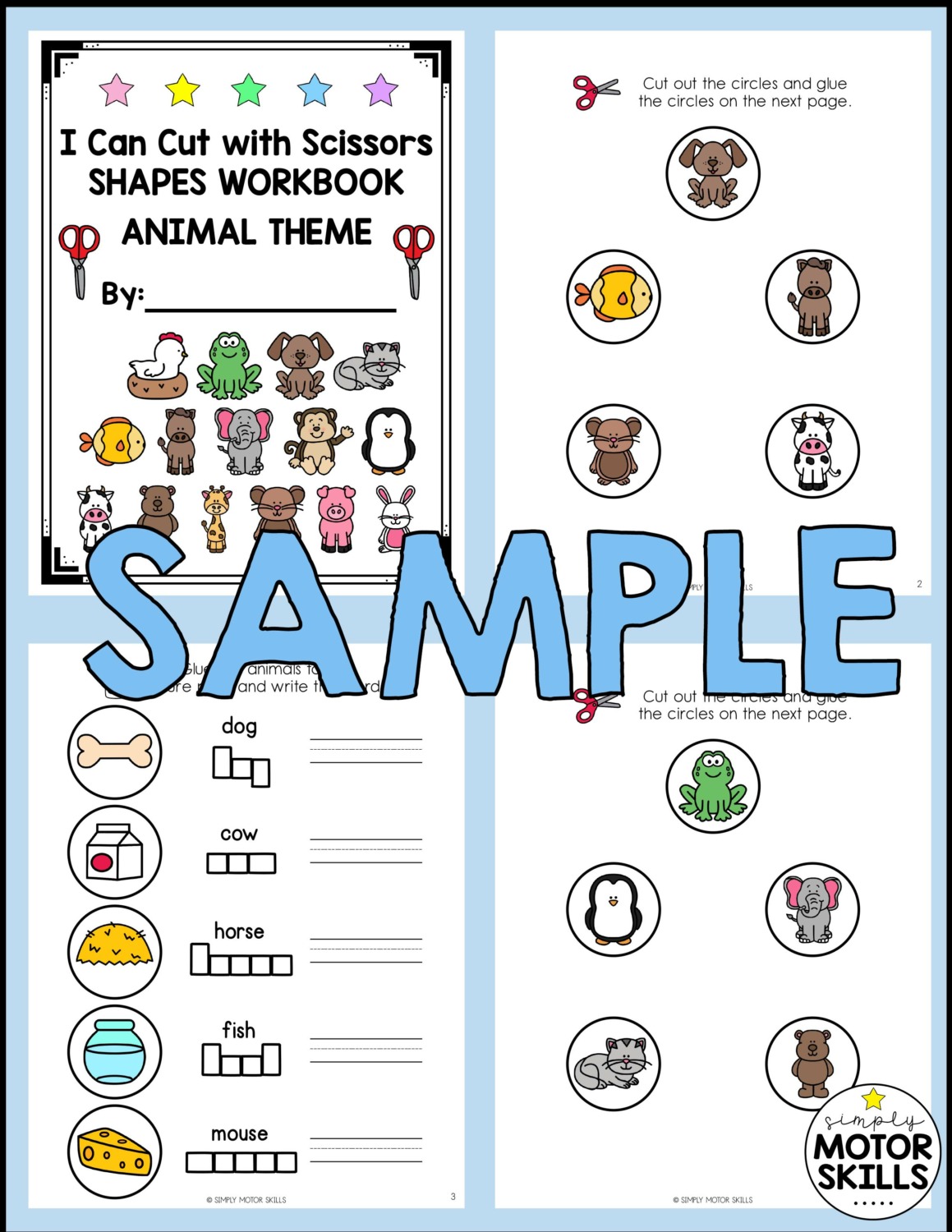 Animal Cutting Lines and Shapes - Your Therapy Source