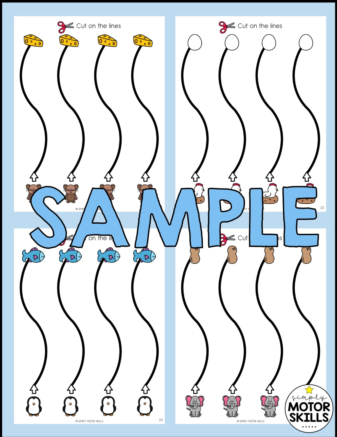 Animal Cutting Lines and Shapes - Your Therapy Source