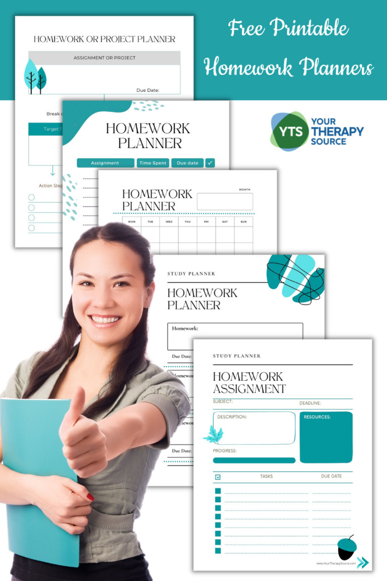 Free Printable Homework Planner - Your Therapy Source