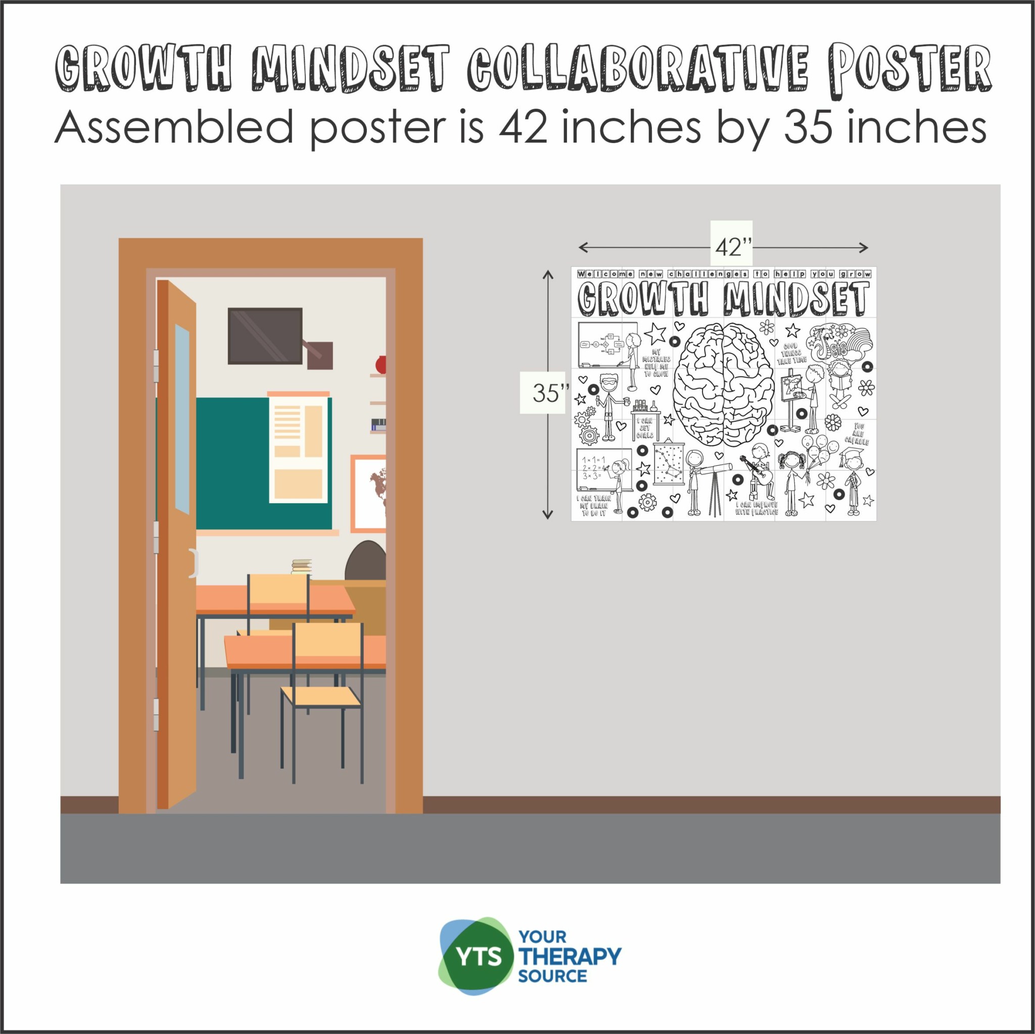 Growth Mindset Collaborative Poster - Your Therapy Source