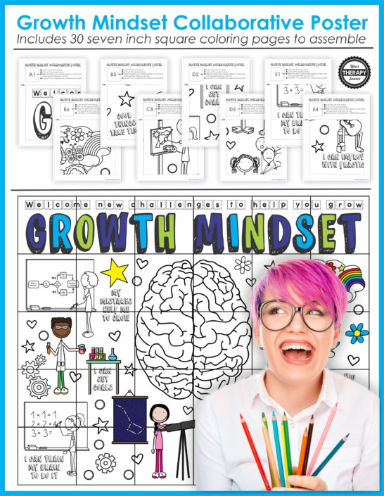 Growth Mindset Collaborative Poster - Your Therapy Source