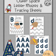 Outer Space Alphabet Trace Color Cut Paste - Your Therapy Source