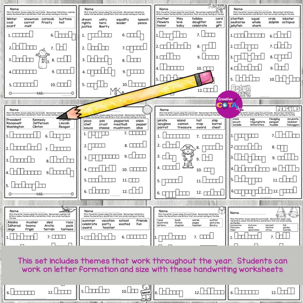 Letter Box Handwriting for the Entire Year - Your Therapy Source