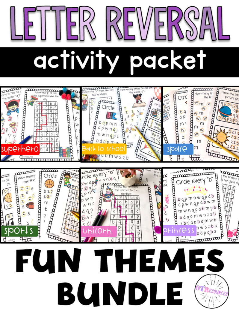Letter Reversals Bundle - Fun Themes - Your Therapy Source