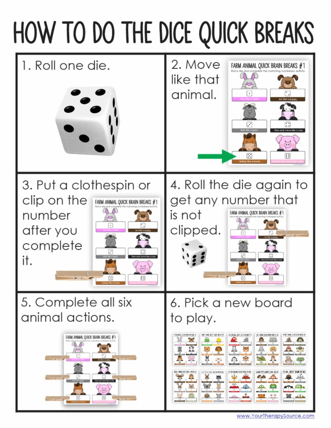 Animal Quick Brain Breaks - Your Therapy Source