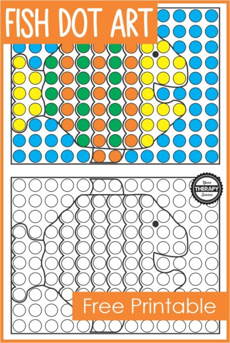Fish Dot Art Free Printable - Your Therapy Source