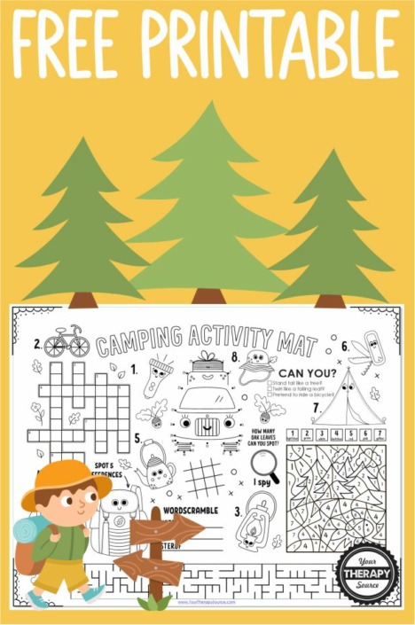 Free Camping Worksheet - Your Therapy Source